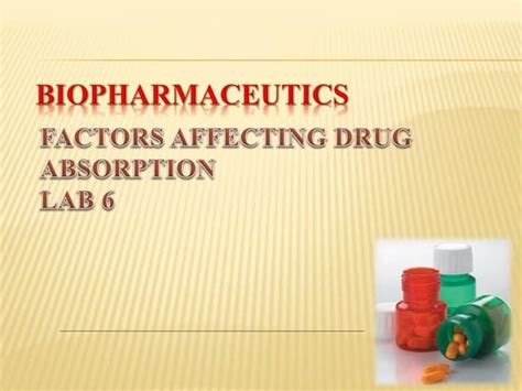 Ph Partition Theory Of Drug Absorption Ppt