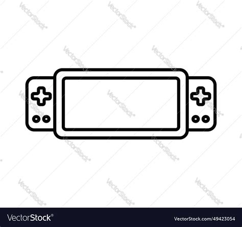 Portable Handheld Retro Gaming Console Outline Vector Image