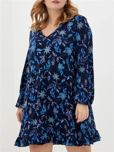 NAVY Floral Print Swing Tunic Top Plus Size 16 To 26 28