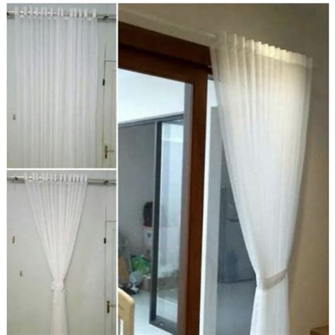 Jual GORDEN VITRASE TRANSPARAN VITRASE VOLOS POIL PUTIH GORDYN JENDELA