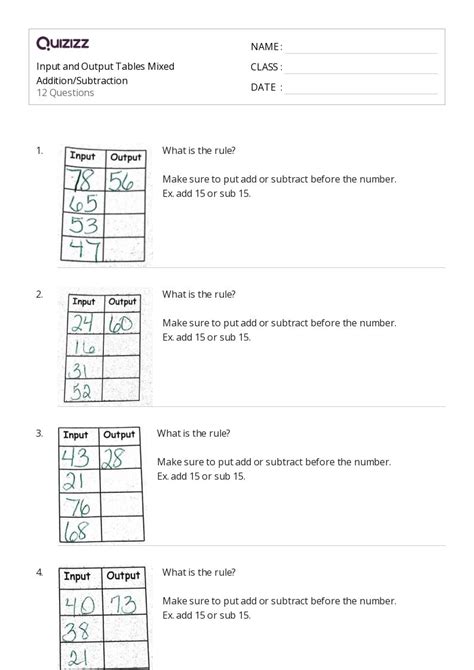 50 mixed addition and subtraction worksheets for 3rd grade on quizizz