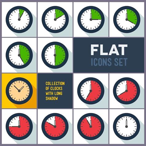 Premium Vector Set Of Clocks With 10 Minutes Interval