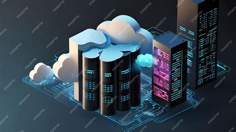 Isometric Data Transfer Cloud Storage For Downloading Representing A