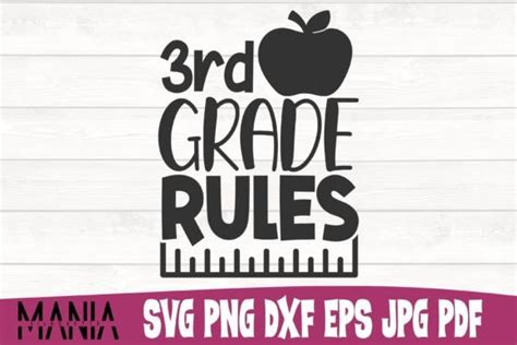 Third Grade Rules Svg Cut File Design Graphic By Silhouettemania