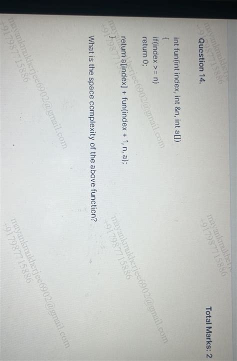 Question 14 Total Marks 2 Int Fun Int Index StudyX