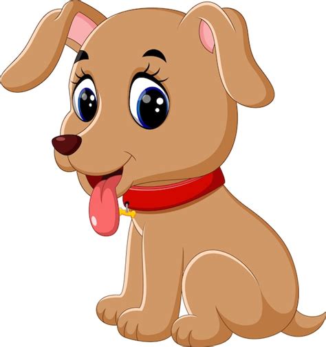 Ilustración De Dibujos Animados Lindo Perro De Bebé Vector Premium