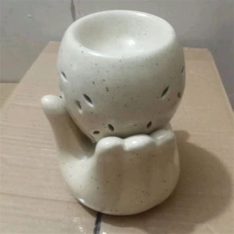 Ceramic Led Ceremic Hand Shape Aroma Oil Diffuser Set Corded Electric