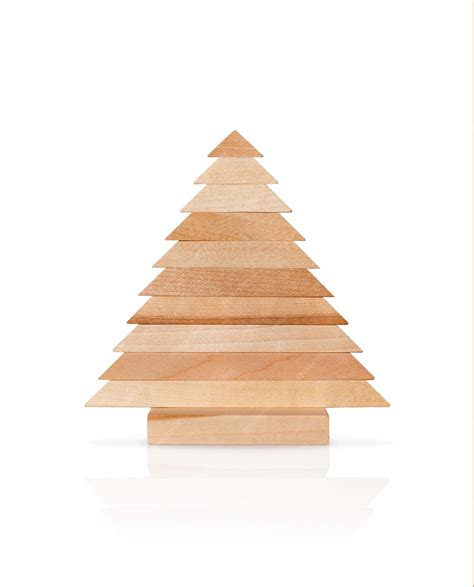 Premium Photo Wooden Pyramid Tree Insulated On White Background