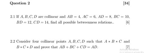 [solved] 2 1 if a b c d are collinear and ab 4 ac 6 ad 8 b