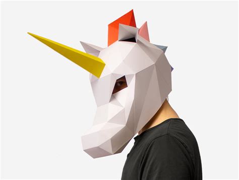 Unicorn Mask Printable For Coloring Paper Craft By Happy Paper Time