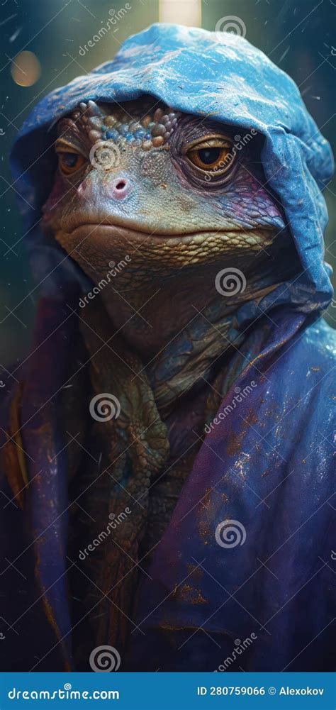 Anthropomorphic Lizard In Disguise Concept Art Portrait By Jean