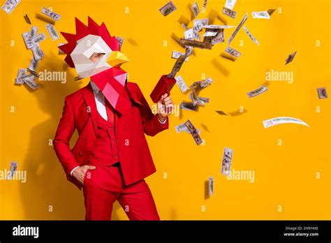 Photo Of Confident Millionaire Guy Hold Pistol Shoot Usd Banknotes Wear