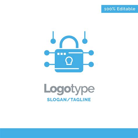 Lock Locked Security Secure Blue Solid Logo Template Place For Tagline