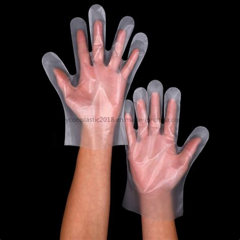 Hdpe Ldpe Cpe Tpe Clear Polyethylene Disposable Plastic Gloves