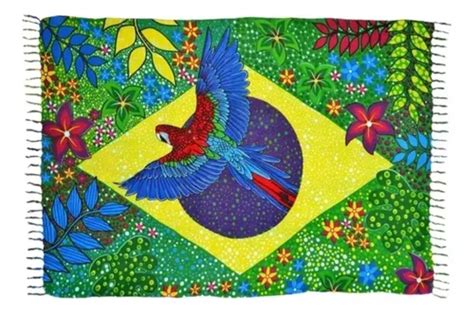 Canga De Praia Em Viscose Bandeira Do Brasil Amaz Nia Aprove