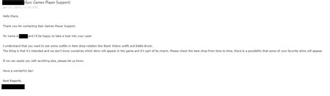 Epics Response Regarding Cosmetics Like Og Black Widow And The Stranger Things Items Still Not