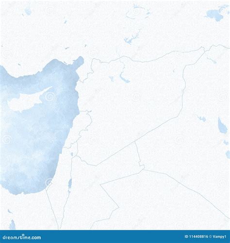 叙利亚的地图和边界，物理地图中东，阿拉伯半岛、地图与安心和山和地中海 库存例证 插画 包括有 半岛 以色列 114408816