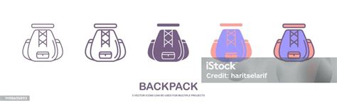 Schoolbag 아이콘입니다 학교 배낭 가방의 트렌디한 현대적인 가는 선 그림 흰색 배경에 분리된 케이스 아이콘 벡터입니다 0