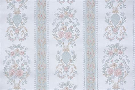 Retro Wallpaper By The Yard 80s Vintage Wallpaper 1980s Floral Stripe