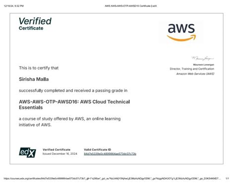 Aws Cloudcomputing Technicalessentials Awscertified Sirisha Malla