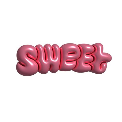 Sweet 3d Render Hand Written Lettering In Cute Bubble Letters Cartoon Funny Bubble