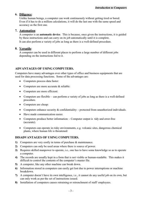 Introduction To Computers Notes Form 1 Computer Studies 4728