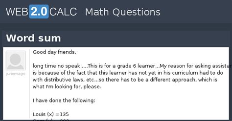 View Question Word Sum