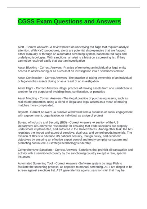 Cgss Exam Questions And Answers With Accurate Solutions Cgss Stuvia Us