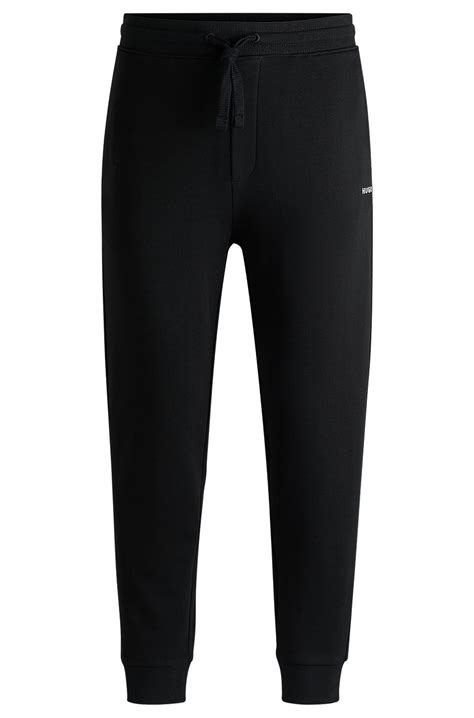 Hugo Cotton Terry Tracksuit Bottoms With Logo Print