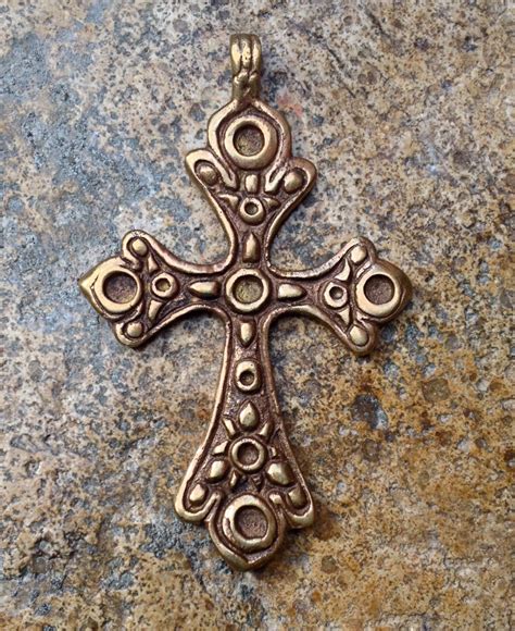 Large Ornate Brass Cross Pendant 3 Inches 75 Mm Etsy