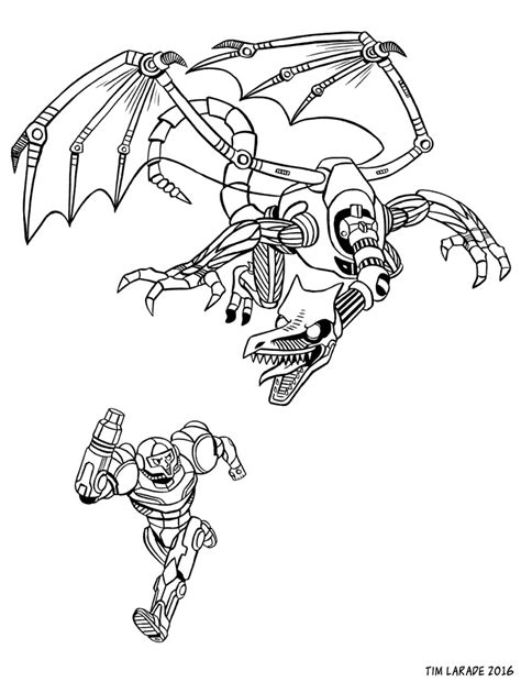Metroid Ridley Coloring Page Sketch Coloring Page