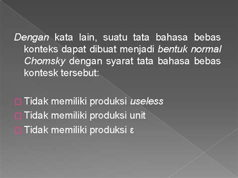 Bentuk Normal Chomky Pengertian Bentuk Normal Chomsky Chomsky