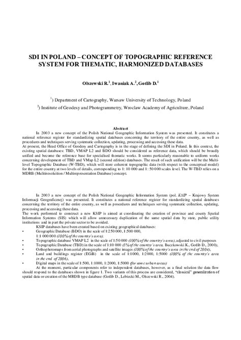 Pdf Sdi In Polandconcept Of Topographic Reference System For