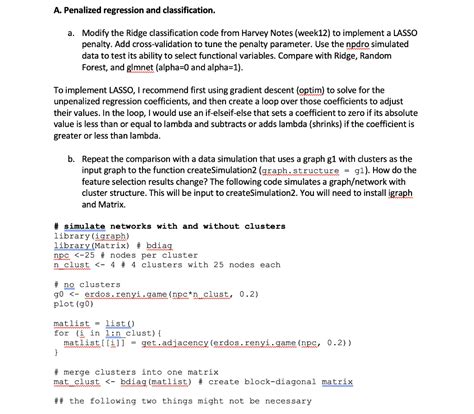 A Modify The Ridge Classification Code From Harvey