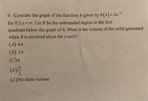 Solved 6 Consider The Graph Of The Function H Given By