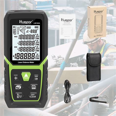 Huepar 165ft50m Laser Distance Measure Tool With Li Ion Battery Range