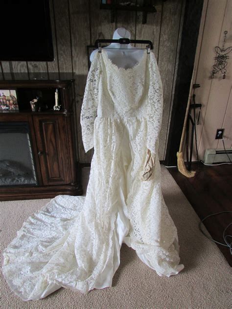 Vintage White Lace Wedding Dress Etsy