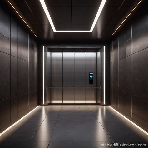 Immersive Cyberpunk Liminal Elevator Interior Design Stable Diffusion
