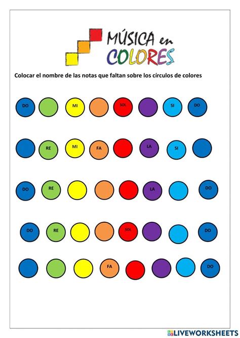 Notas Musicales En Colores Color Coded Music Notes Activity Colorful