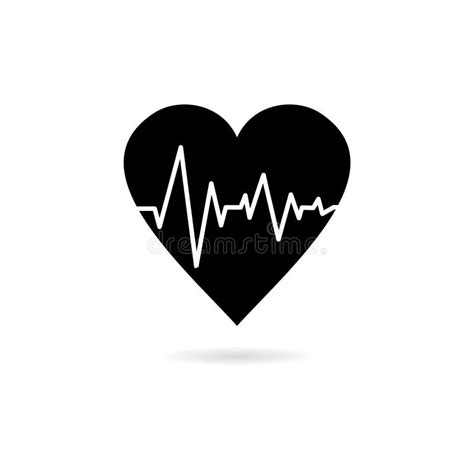 Autocollant De Coeur De Cardiogramme De La Vie Dimpulsion Illustration