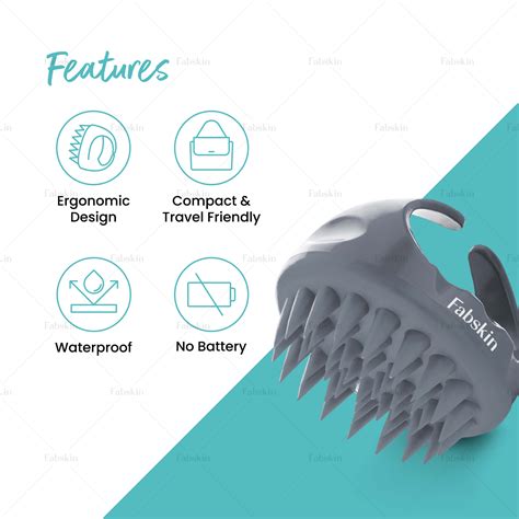 Buy Fabskin Hair Scalp Massager And Shampoo Hair Brush Grey Online