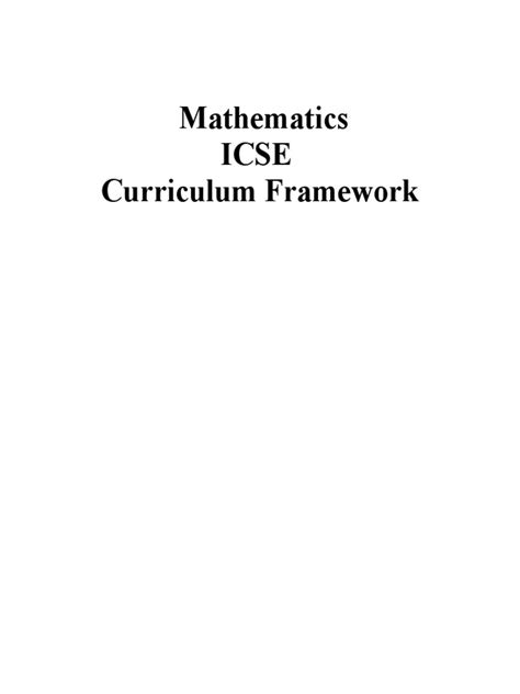 Icse Curriculum Pdf Academia Secondary Education