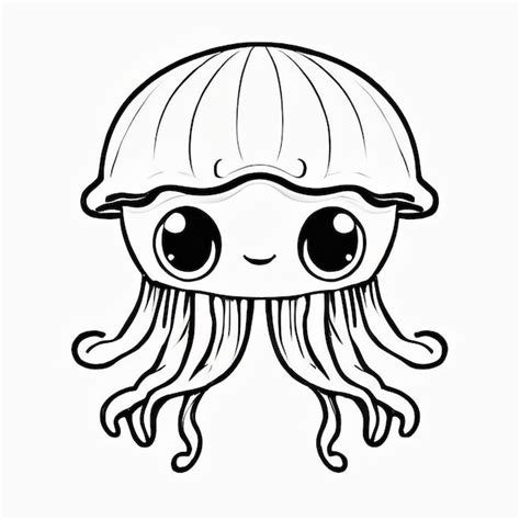El Contorno De La Medusa En Blanco Y Negro Es Un Libro Para Colorear Imagen Premium Generada