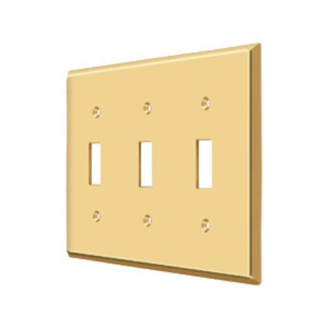 Solid Brass Switchplates Collection Solid Brass Triple Toggle Switchplate In Pvd Brass By