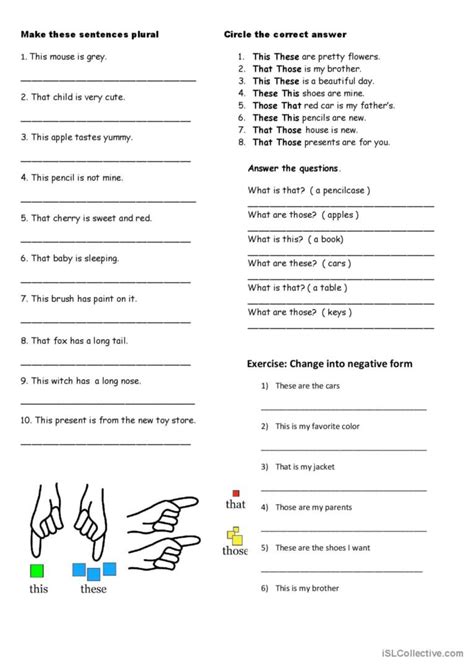 Demonstrative Adjectives English Esl Worksheets Pdf And Doc