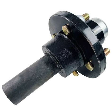 China Trailer Parts 4 Bolts Trailer Half Axle Hub With Spindle Manufacturer Supplier Factory