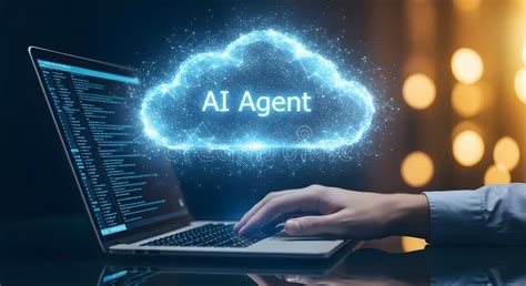 Ai Agent Cloud Computing On Laptop For Business Automation And Digital