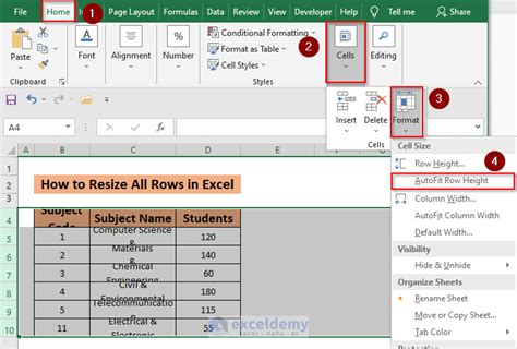 how to resize all rows in excel 6 methods exceldemy