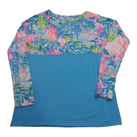 Lilly Pulitzer Tops Lilly Pulitzer Finn Top Long Sleeve Floral Trim