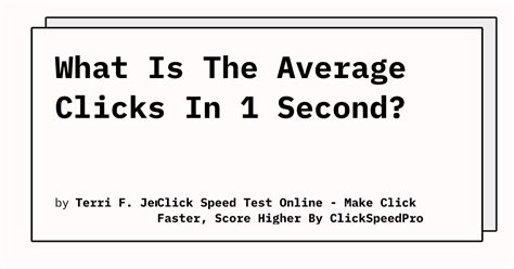 what is the average clicks in 1 second click speed test online